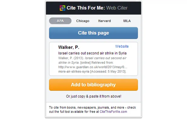 Cite This For Me: Automatically create website citations in the ...