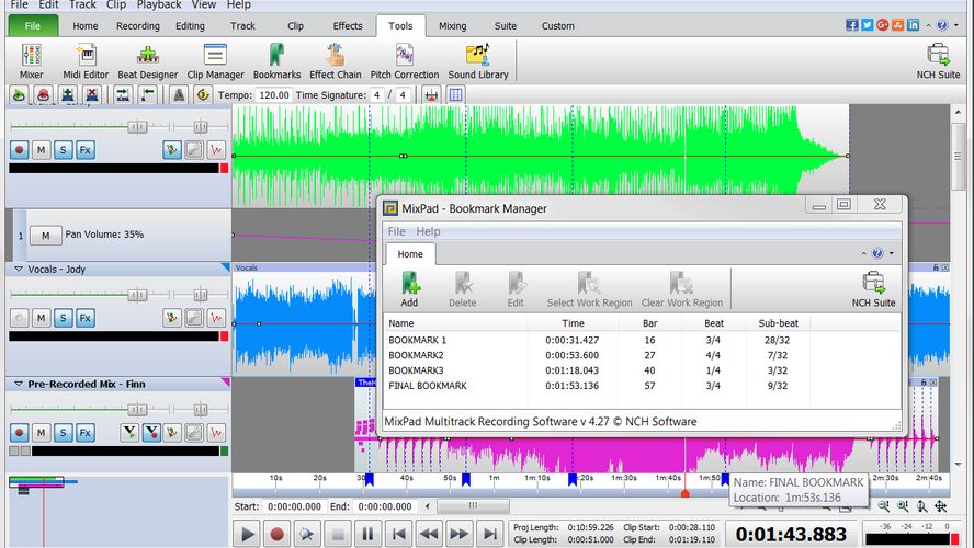MixPad: Is free music Music Mixer and Recording software designed for ...