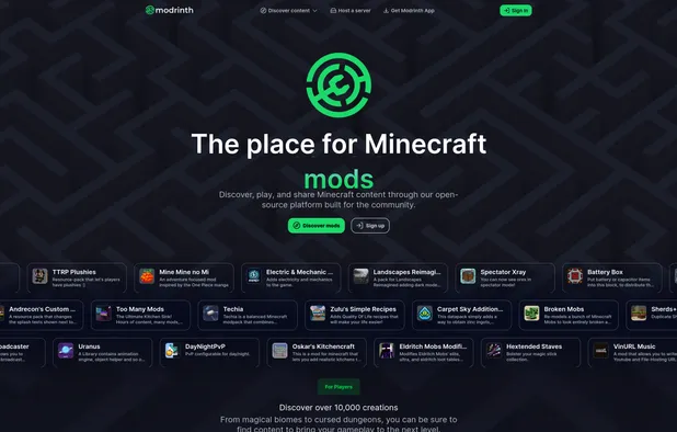Modrinth: Open-source mod platform, built by the community, for the ...