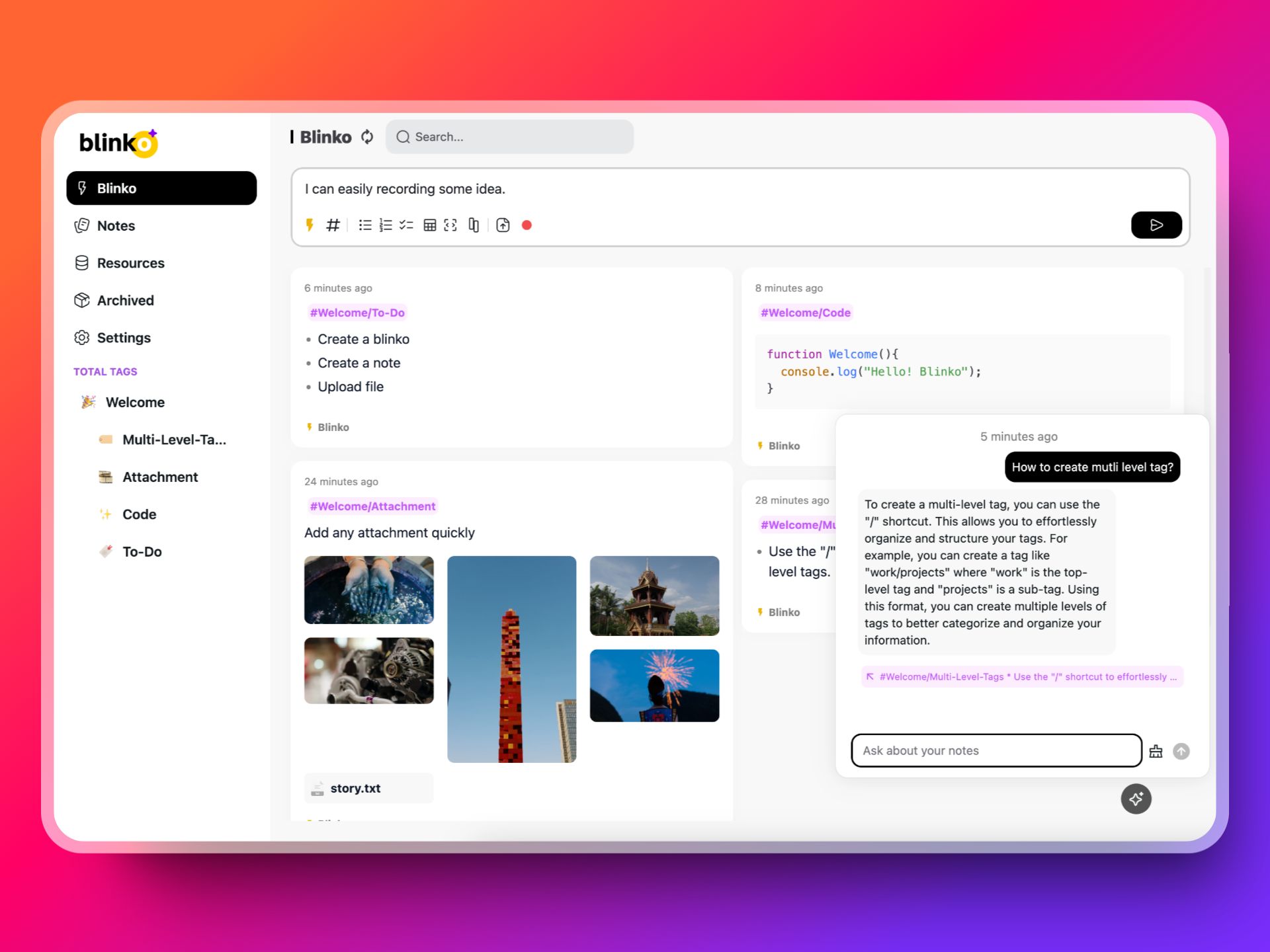 Blinko: AI-driven and privacy-focused note-taking tool | AlternativeTo
