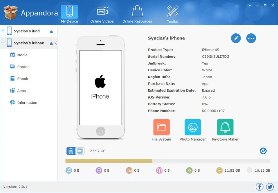 Appandora: Free and easy-to-use yet powerful iOS device manager, which ...
