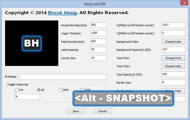 KeyCastOW: Keystroke visualizer for Windows, lets you easily display your keystrokes while ...