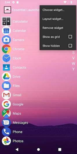 Essential Launcher: Very small launcher offering most basic ...