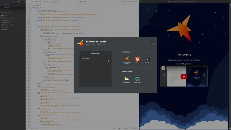 Phoenix IDE: Phoenix is a modern open-source IDE for the web, built for ...