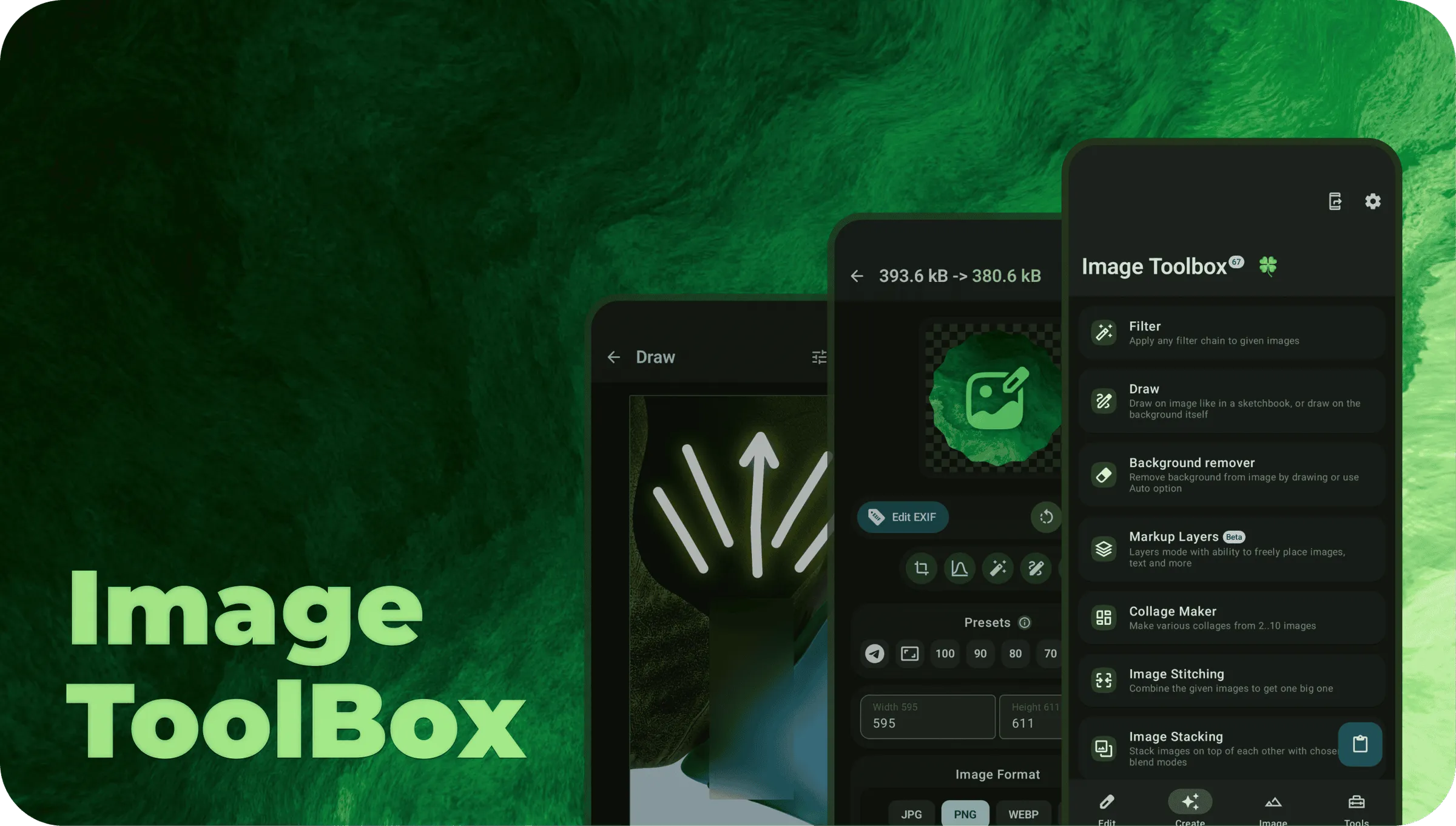 Image Toolbox (Resizer): Image toolbox is the app which based on modern tech stack using Clean ...