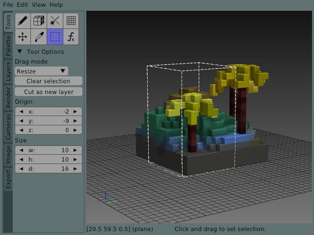 Goxel: Simple, but powerful voxel graphic editor with 24-bit color support, unlimited ...