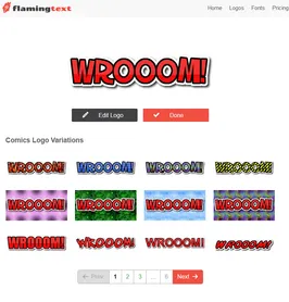 Flaming Text: "Create your amazing logo from 100s of awesome designs ...