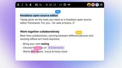 Tiptap: The headless rich text editor framework for web artisans ...