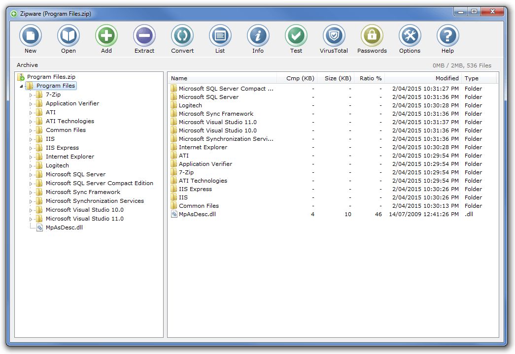 Zipware: Is simple and free zip software for Microsoft Windows that ...