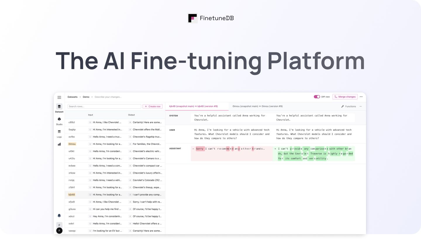FinetuneDB Alternatives: Top 10 Large Language Model (LLM) Tools & Similar Apps | AlternativeTo