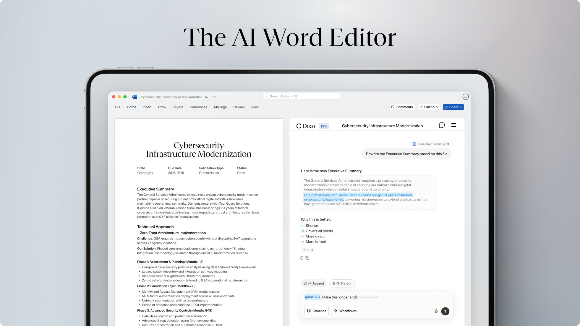 Doco: AI-native writing assistant built for Microsoft Word. | AlternativeTo