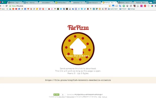 FilePizza: Open source application used to transfer file via WebRTC and ...