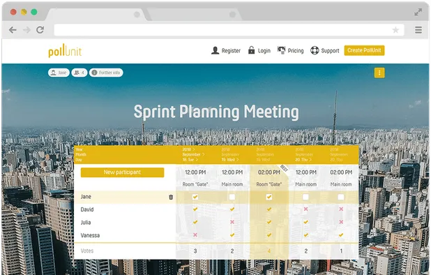 PollUnit: Create simple, appealing polls for scheduling, distribution of tasks or photo ...