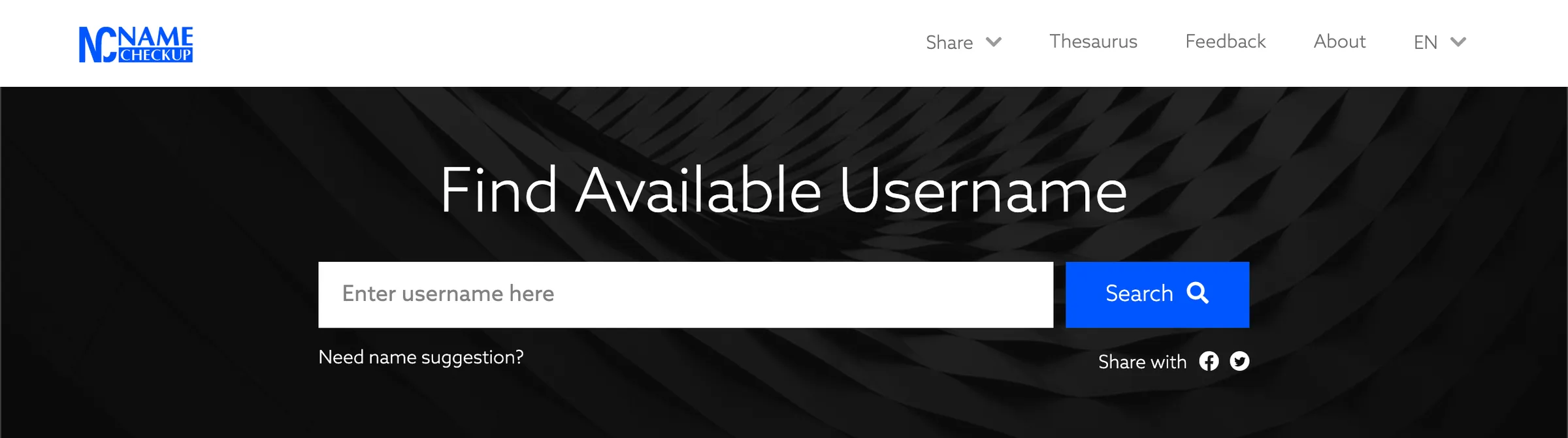 NameCheckup: Search tool for available usernames and domains across ...