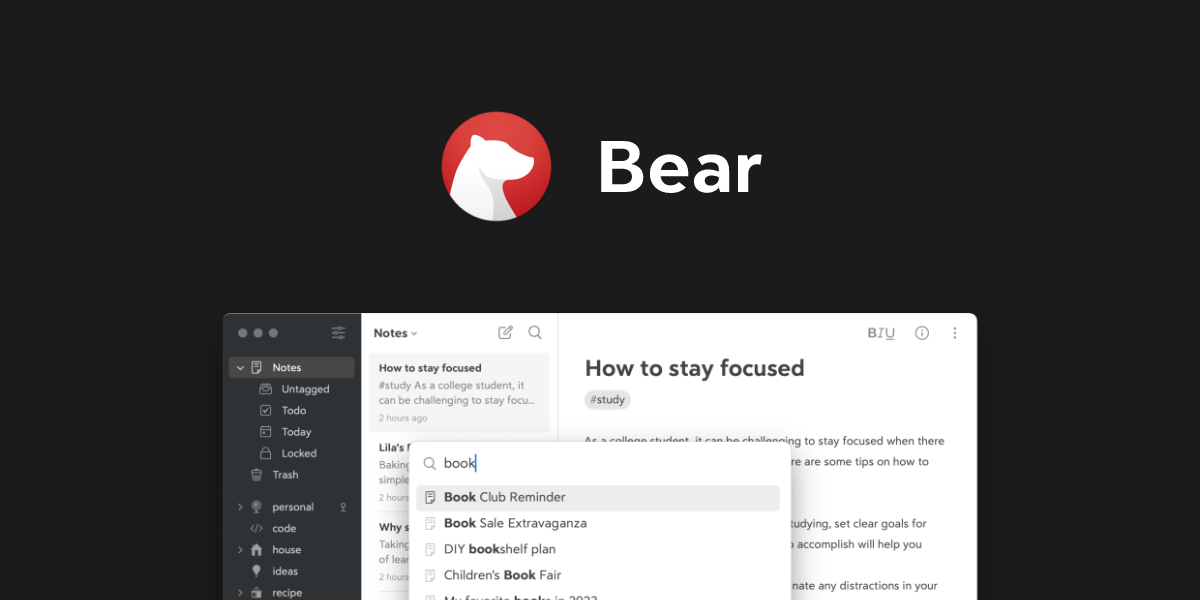 Markdown Note Taking App Bear Launches Version 21 With Quick Open Feature And More