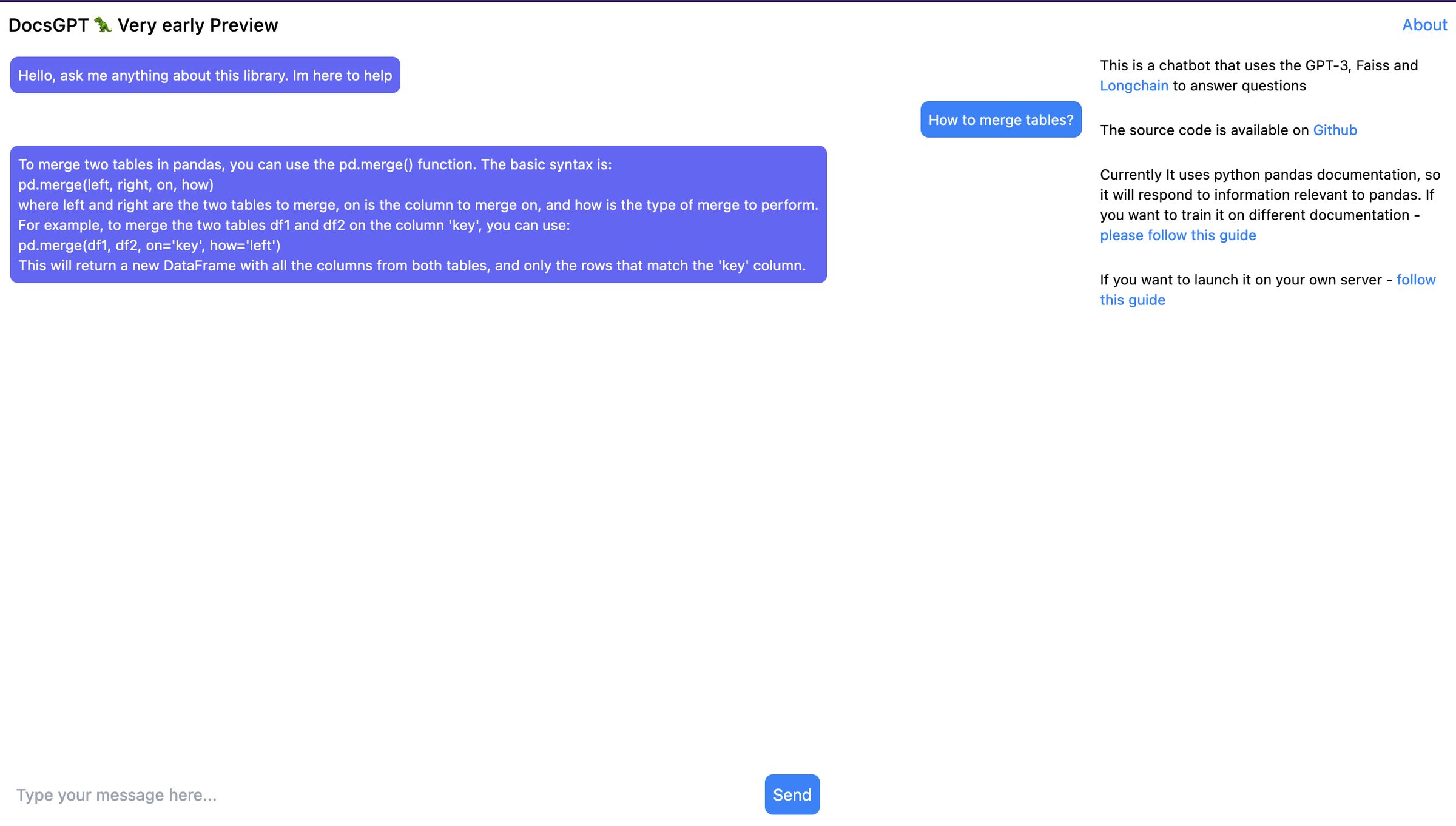 DocsGPT: GPT-powered chat for documentation search & assistance | AlternativeTo