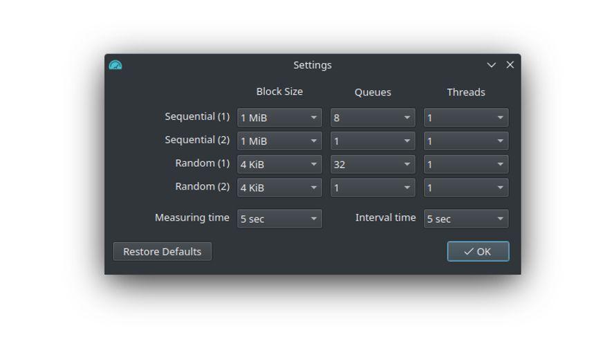 KDiskMark: A simple open-source disk benchmark tool for Linux distros | AlternativeTo