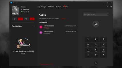 Phone Link: Allows you to view and manage your phone’s notifications ...