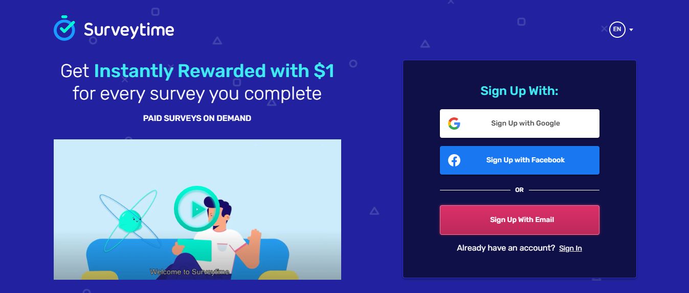 Surveytime: Get Instantly Rewarded with $1 for every survey you ...