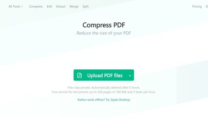 Sejda: Helps with your PDF tasks: edit existing text, split, merge ...