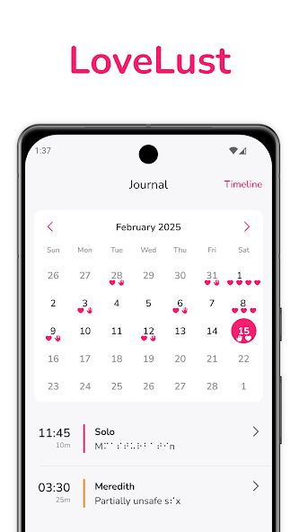 LoveLust: Lets you have track of your sexual | AlternativeTo