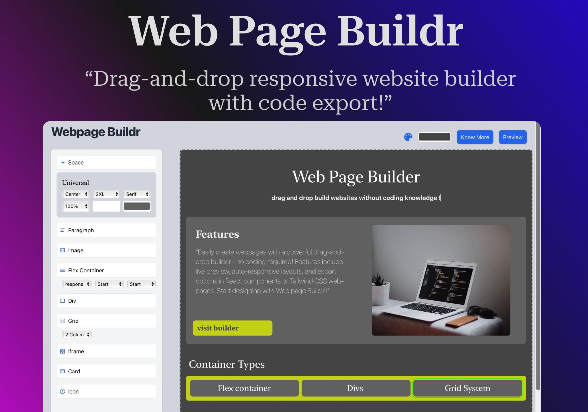Webpage Buildr: Drag and drop responsive website builder with tailwind ...