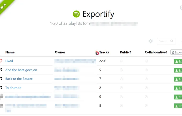 Exportify: Export your Spotify playlists to CSV | AlternativeTo