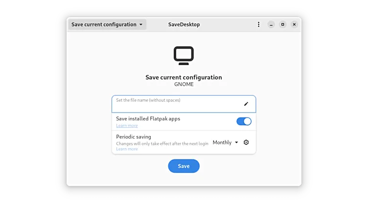 SaveDesktop: Save and load KDE Plasma, Xfce and GNOME-based DE ...