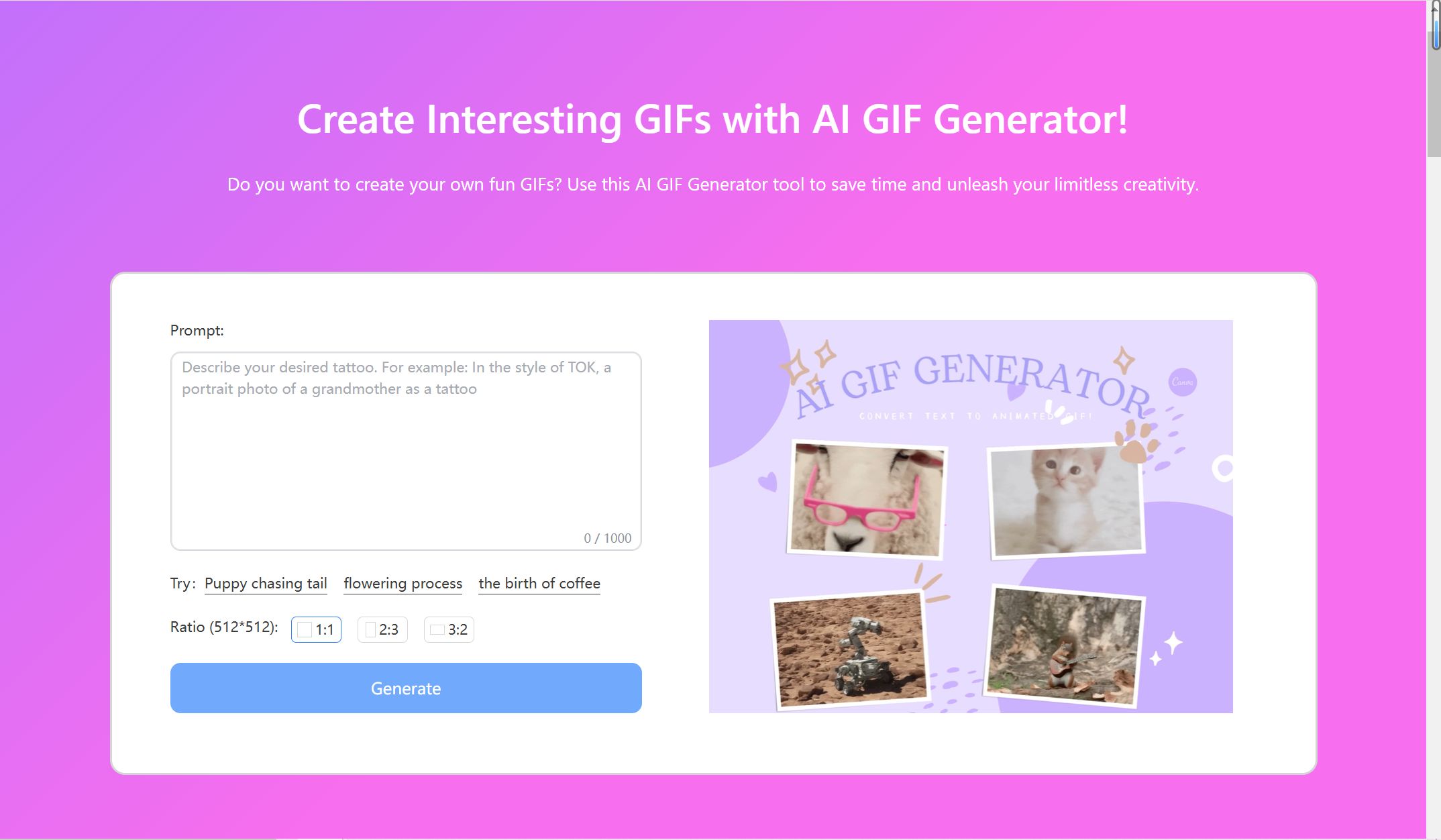 AI GIF Generator: Can create Interesting GIFs, transform your ideas ...