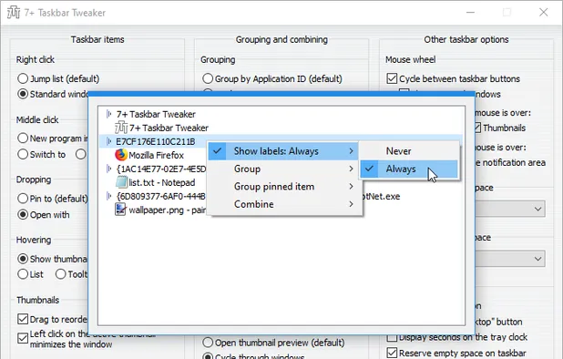 7+ Taskbar Tweaker: Customize the Windows taskbar with dozens of ...