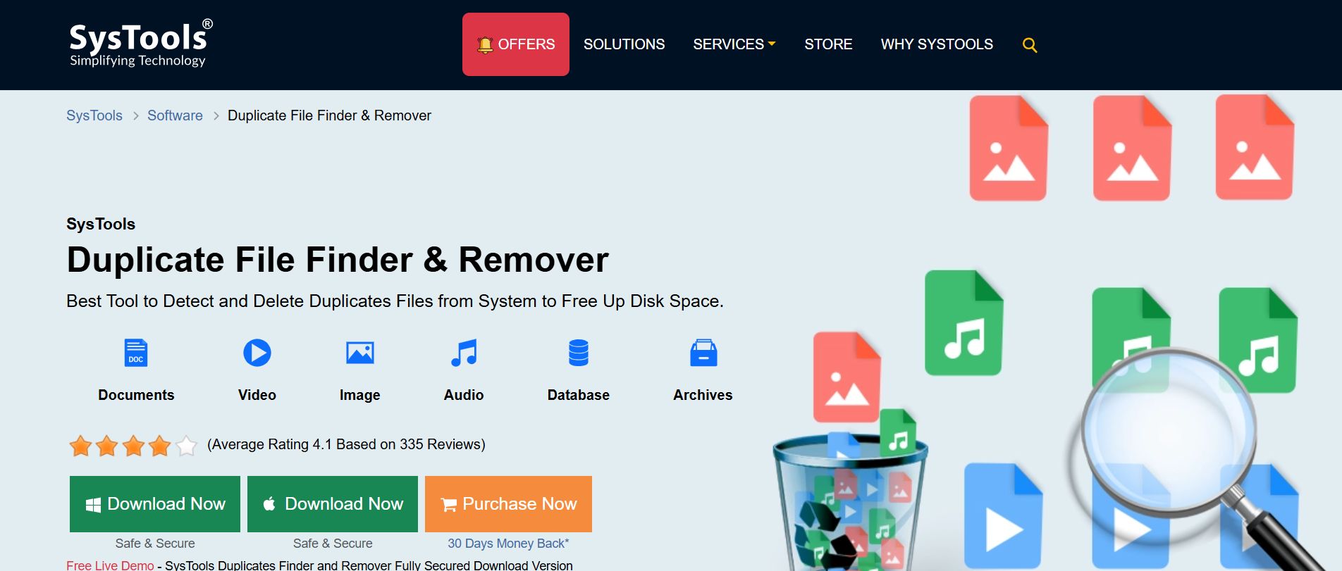 SysTools Duplicate File Finder & Remover: SysTools Duplicate File Finder helps you easily detect ...