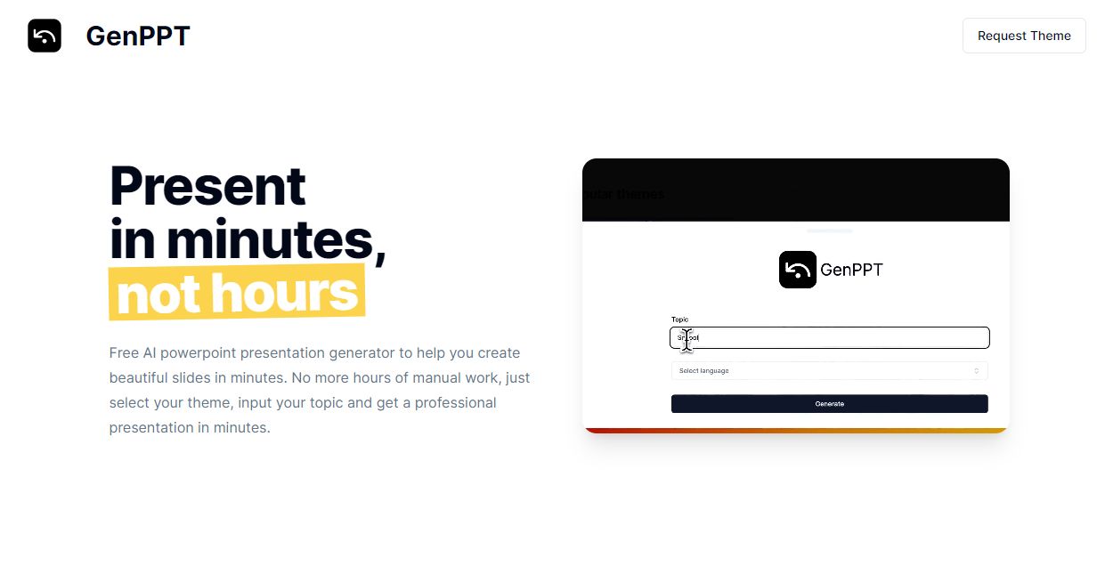 GenPPT: Free AI powerpoint presentation generator that helps you create professional | AlternativeTo