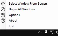 PinWin: Minimal Windows system tray application that allows you to pin ...