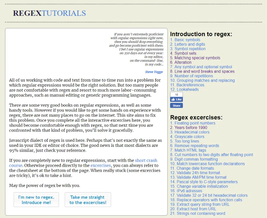 RegexTutorials Alternatives and Similar Sites & Apps | AlternativeTo