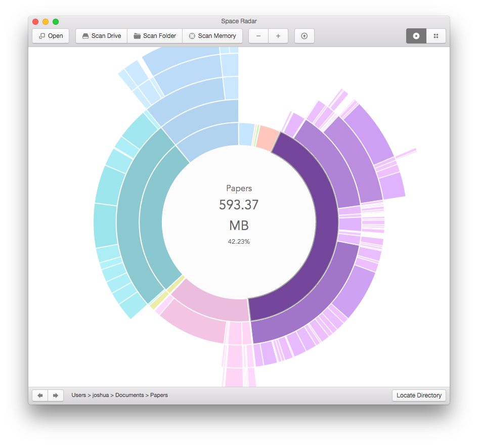 Space Radar: Desktop tool for interactive visualization of disk space and memory | AlternativeTo