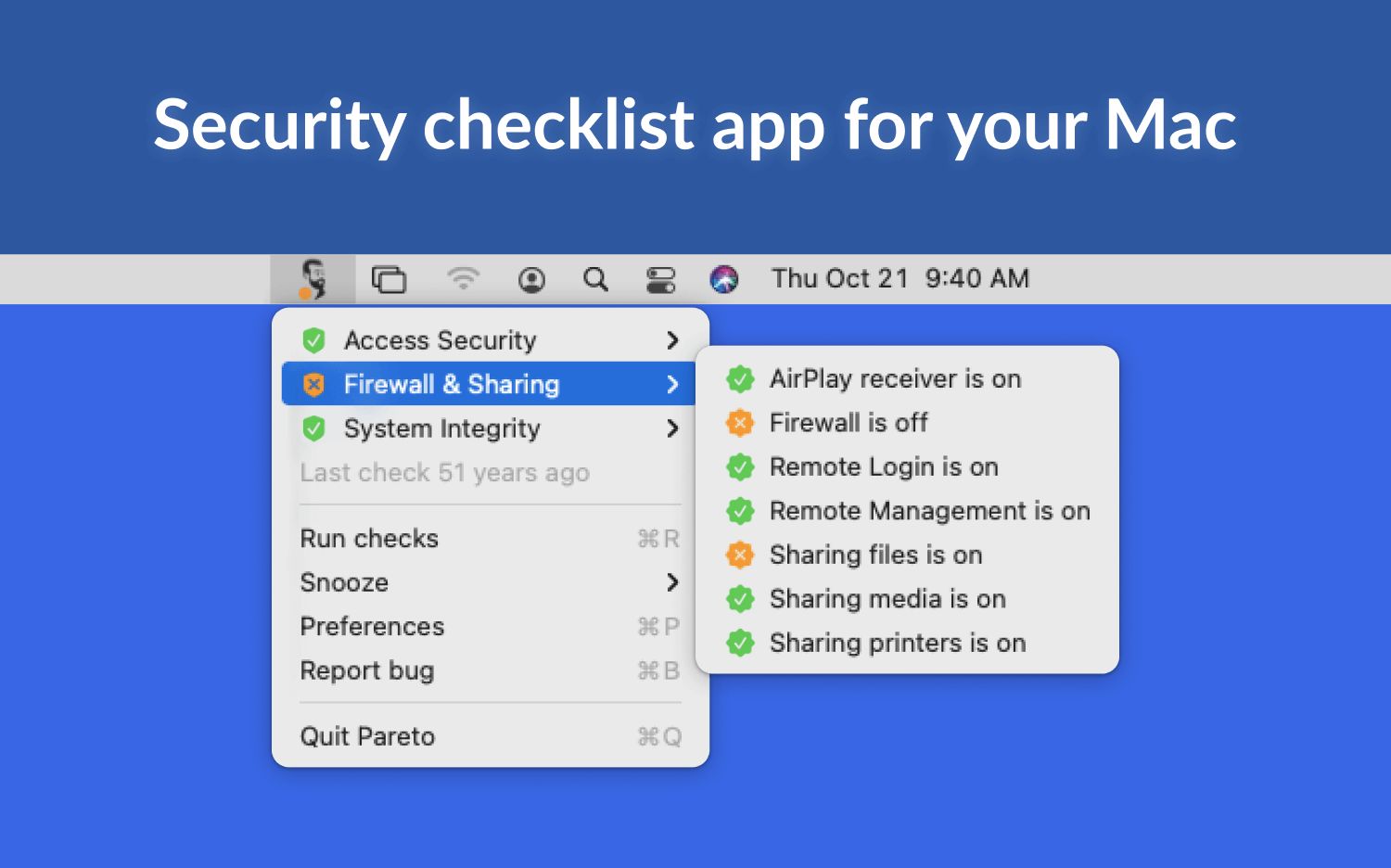 Pareto Security Alternatives and Similar Software | AlternativeTo