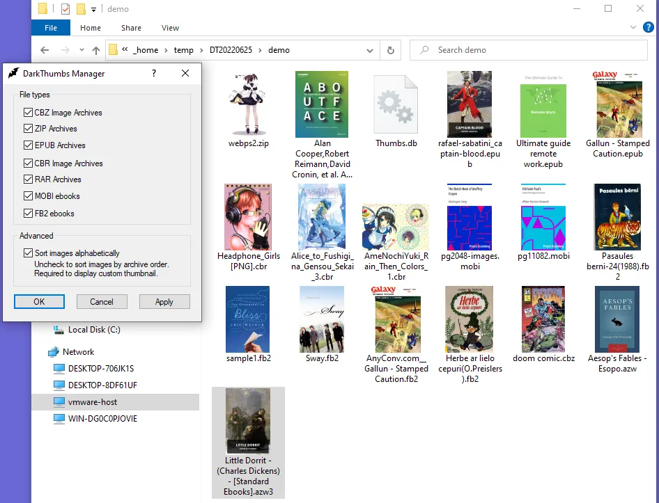 DarkThumbs: Adds thumbnail preview to Windows Explorer for EPUB, FB2 and Kindle ebooks ...