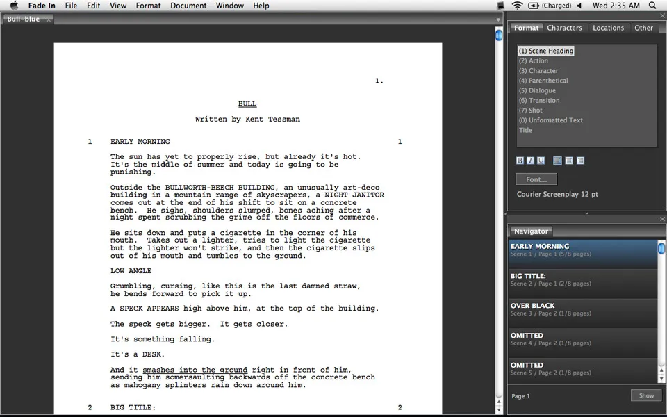 Fade In: Professional Screenwriting Software is a | AlternativeTo