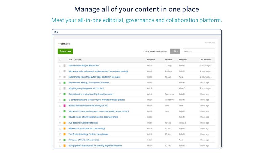 GatherContent: Web Content Management & Collaboration | AlternativeTo