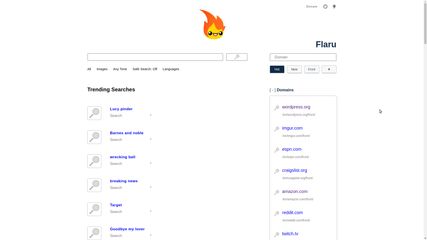 Flaru: A search engine that features an active trends list. | AlternativeTo