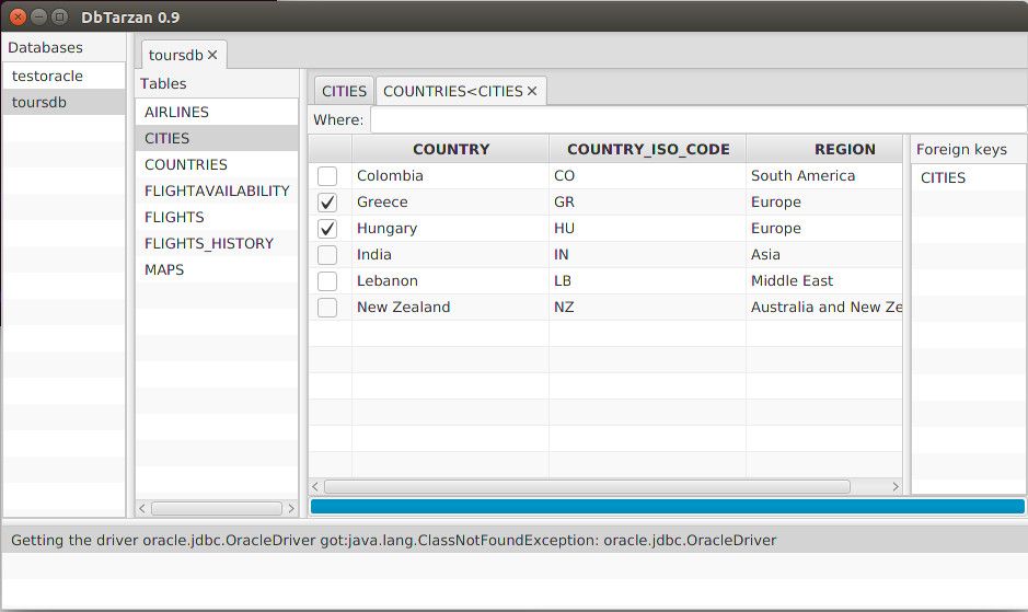 DBTarzan: To explore the tables of a relational database following the relations defined ...