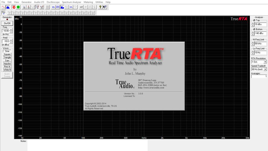 TrueRTA: Audio analyzer application for testing and evaluating audio ...