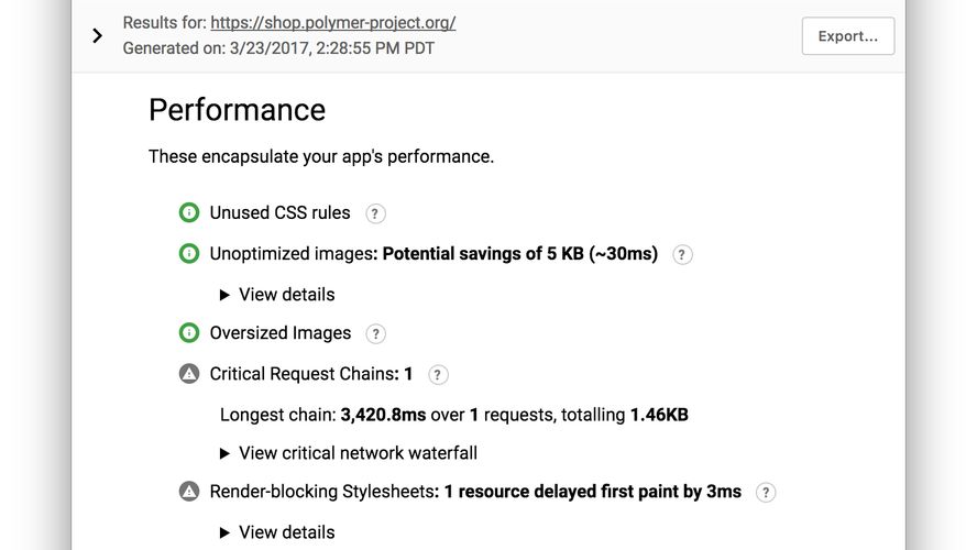 Google Lighthouse: Open-source page auditing tool for Chrome that tests ...