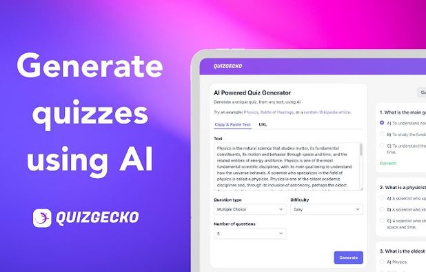 Quizgecko: AI tool for quiz question generation | AlternativeTo