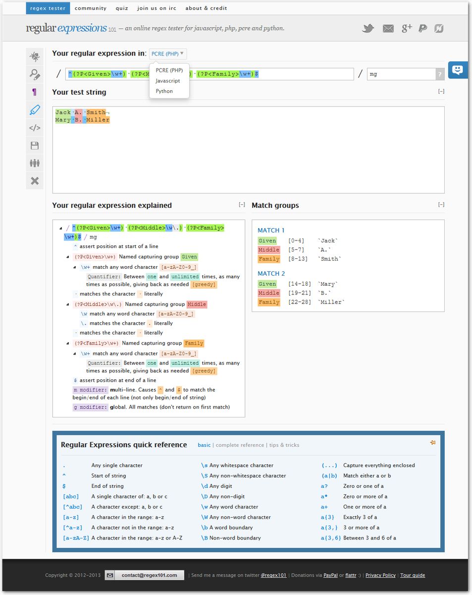 regular expressions 101: App Reviews, Features, Pricing & Download ... regular expressions 101: App Reviews, Features, Pricing & Download ...