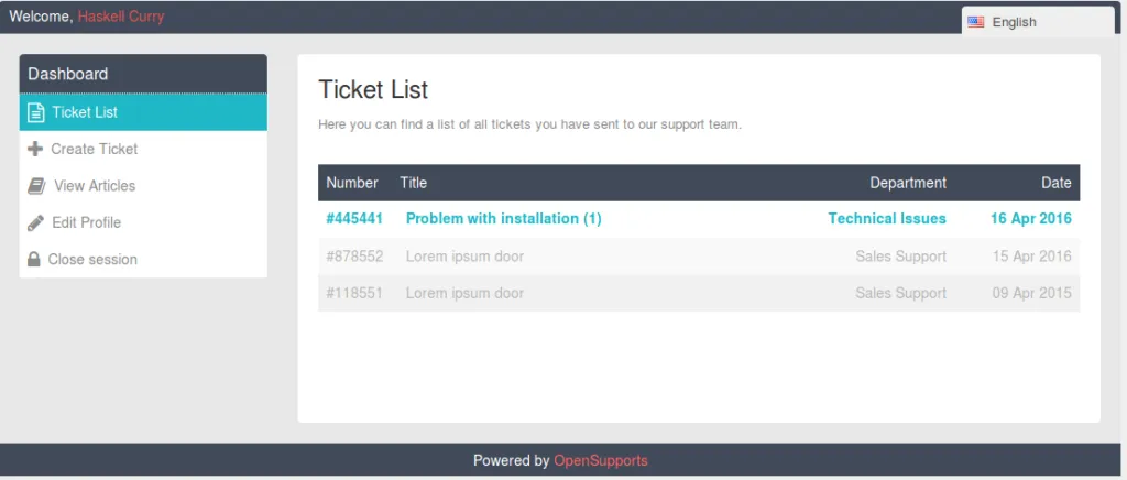 OpenSupports: Simple open source ticket system with user system and modern design | AlternativeTo