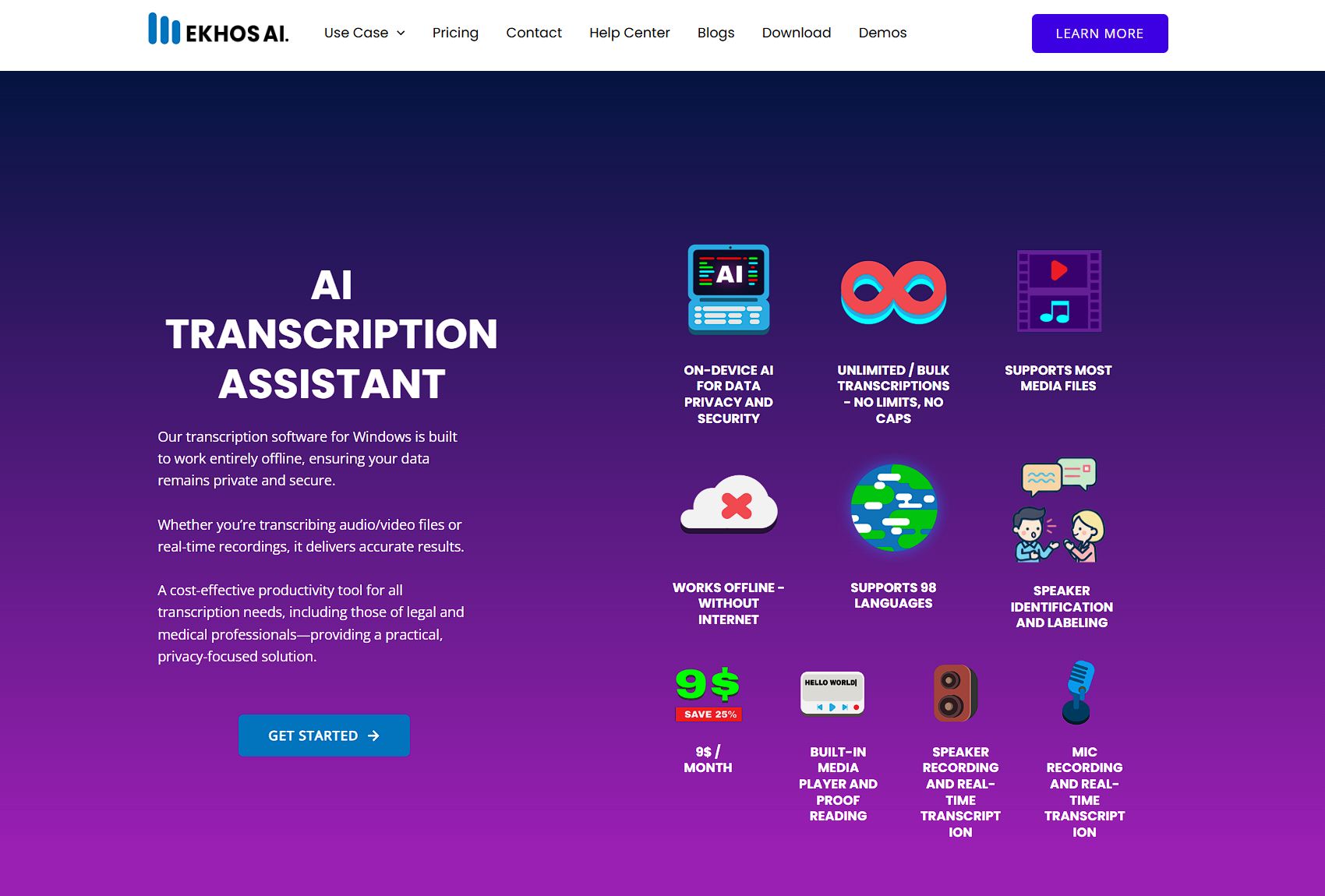 EKHOS AI: Audio and video transcription software using on-device AI for higher accuracy ...