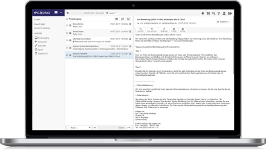eclipso Mail & Cloud: Complete and secure e-mail system from Germany with many useful and ...