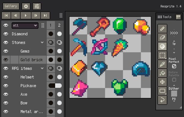 Resprite: High-performance pixel art editor with advanced layer and timeline systems | AlternativeTo