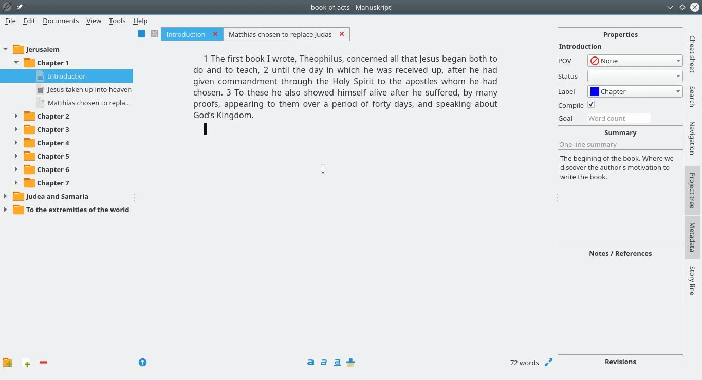 Manuskript: Open-source tool with outliner, plot, character, and writing goal support ...